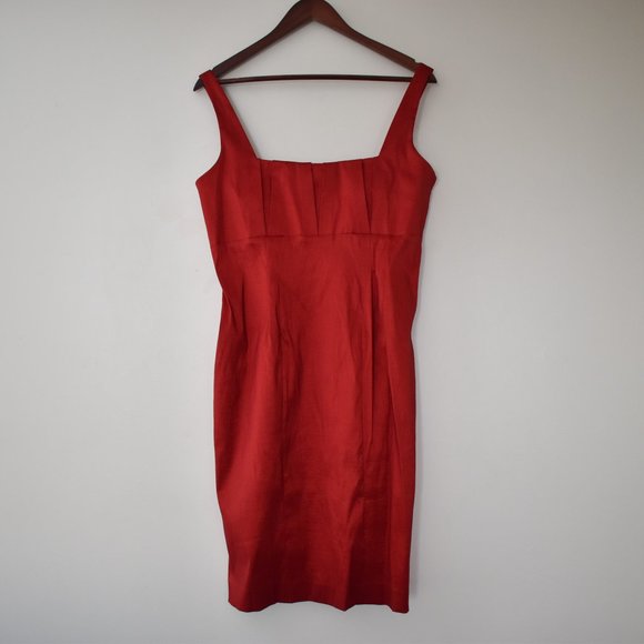 Calvin Klein | Dresses | Calvin Klein Shiny Red Tank Top Dress With ...